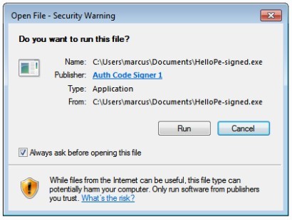 Code Signing with Authenticode Signatures